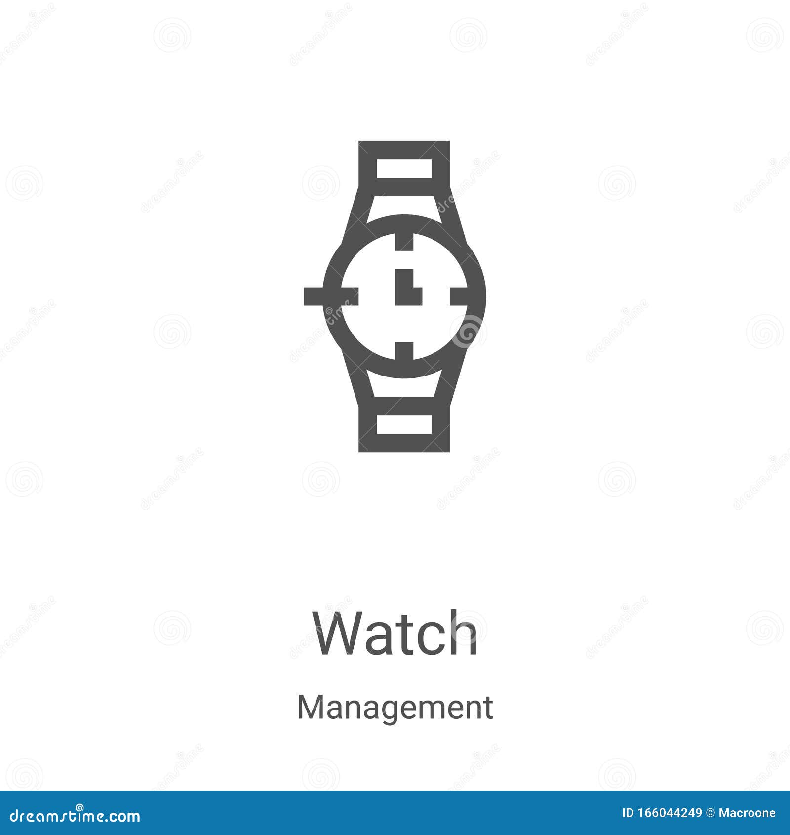 Watch Icon Vector from Management Collection. Thin Line Watch Outline ...
