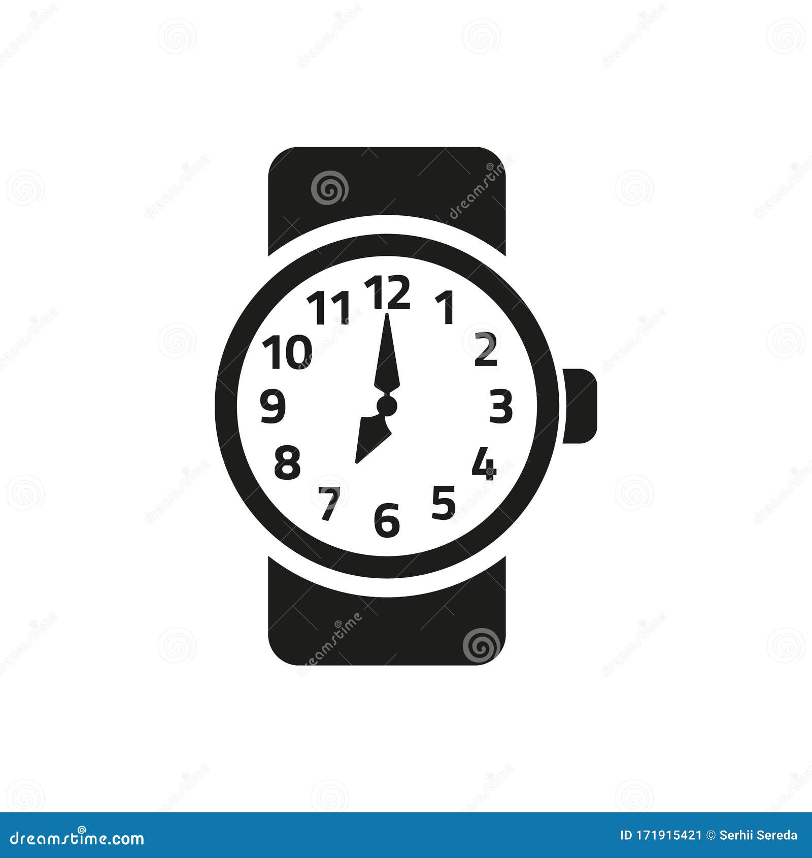Watch Icon on White Background Stock Illustration - Illustration of ...