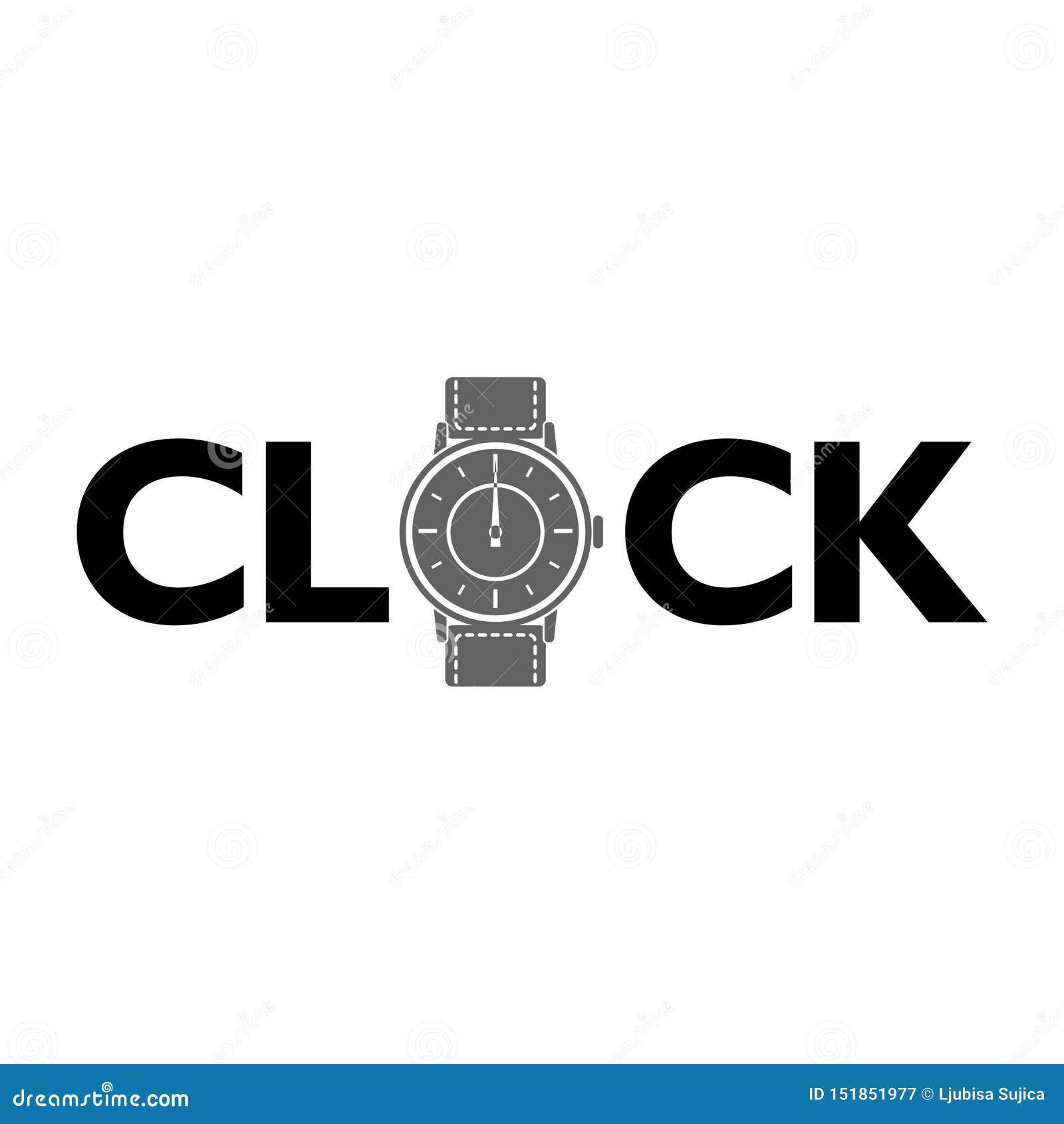 Watch Icon on White, Clock Logo Stock Vector - Illustration of concept ...