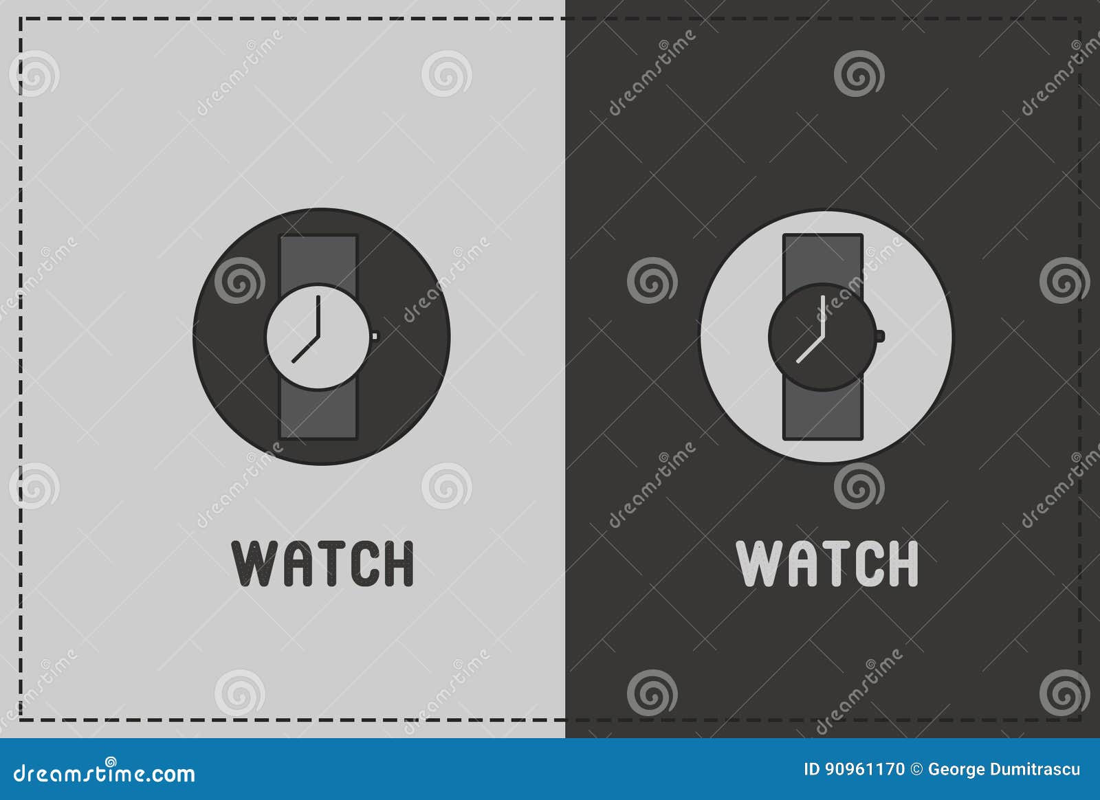 Watch Illustration stock illustration. Illustration of darkgrey - 90961170