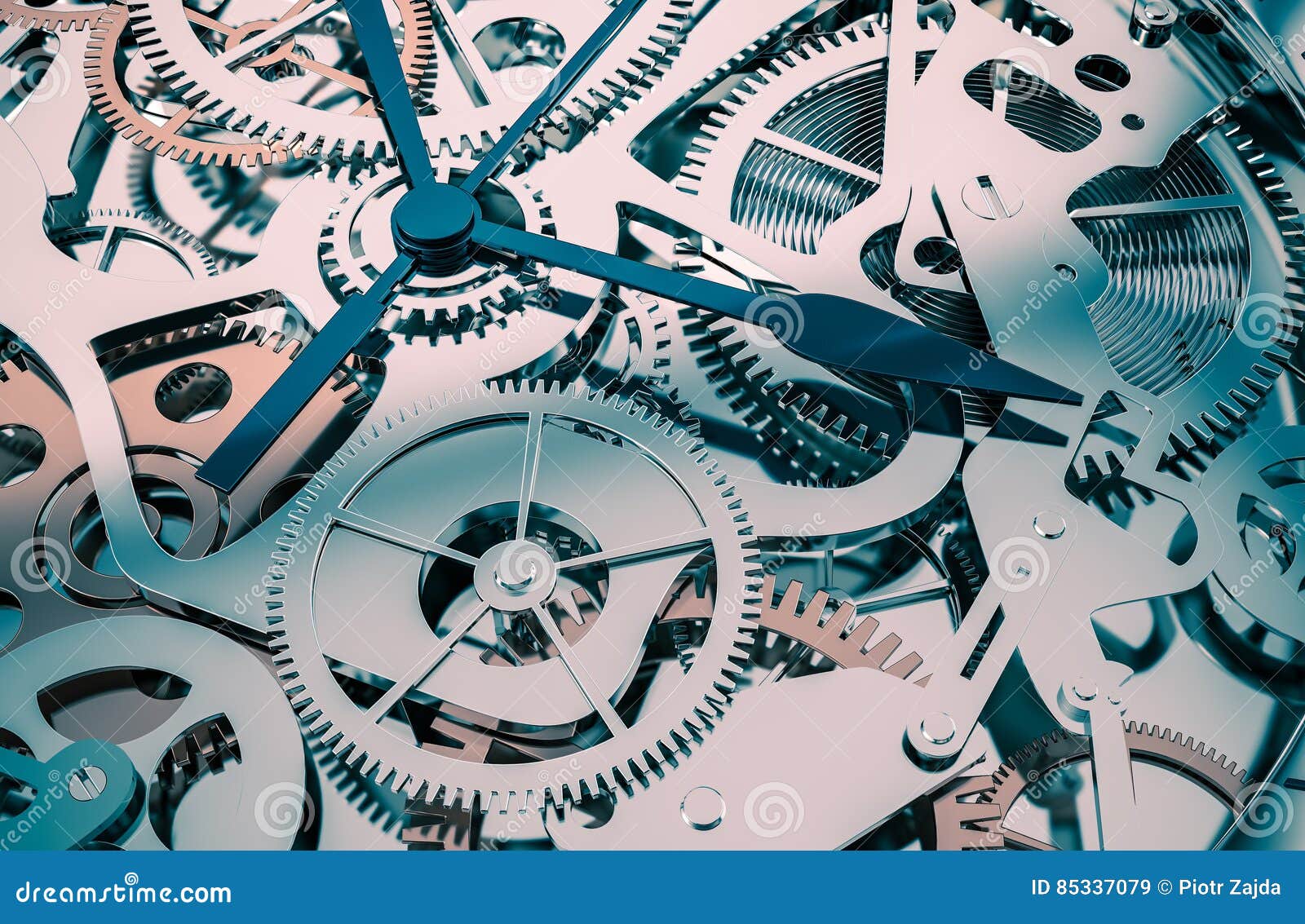 Inside Mechanism, Clockwork With Working Gears. Royalty-Free Stock ...