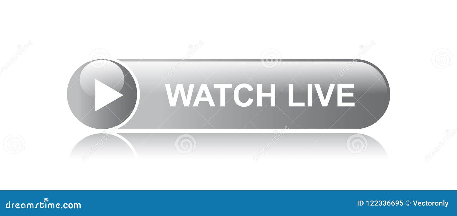 Watch live button stock illustration. Illustration of glossy - 122336695