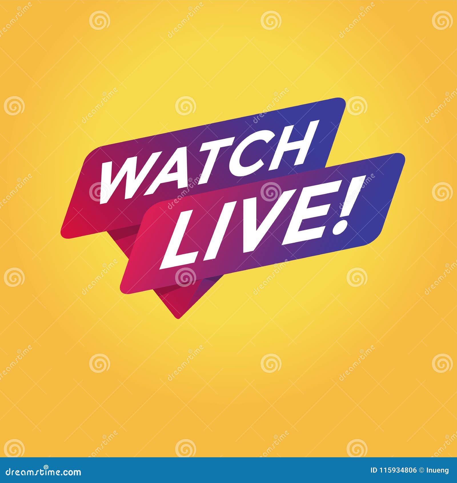 Watch live tag sign. stock vector. Illustration of sporting - 115934806
