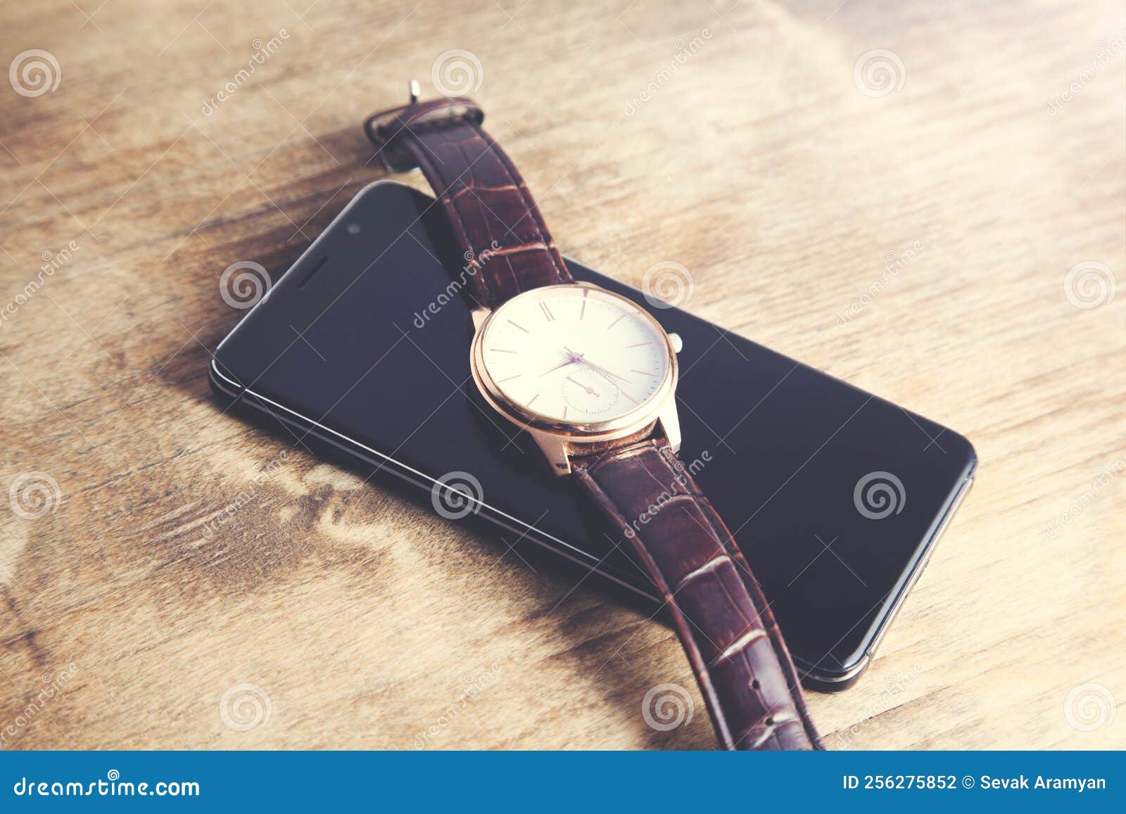 Watch for Man on Smart Phone Stock Photo - Image of design, smart ...