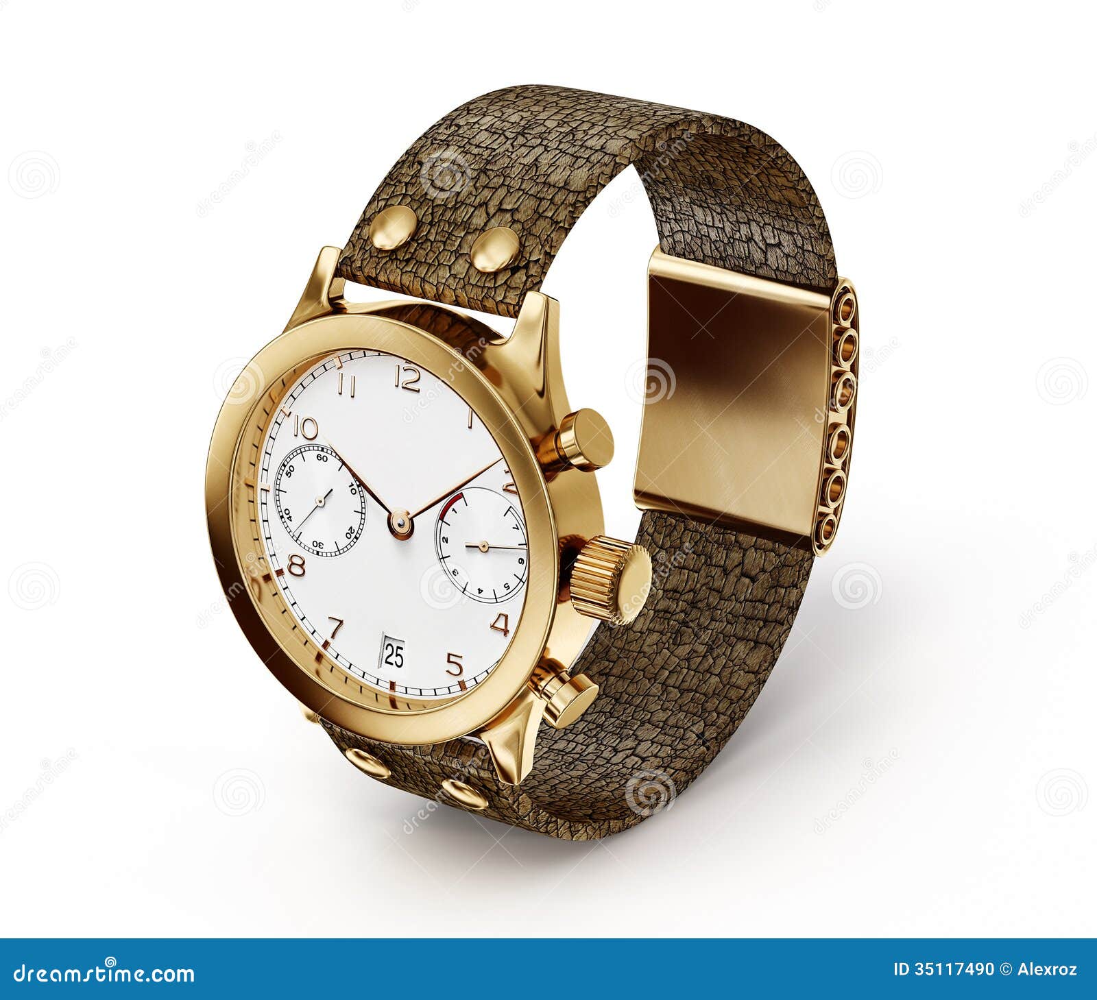 Watch stock illustration. Illustration of metal, hour - 35117490