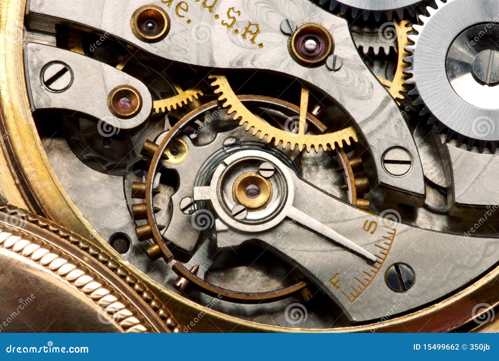 Watch movement stock photo. Image of wheel, antique, close - 15499662