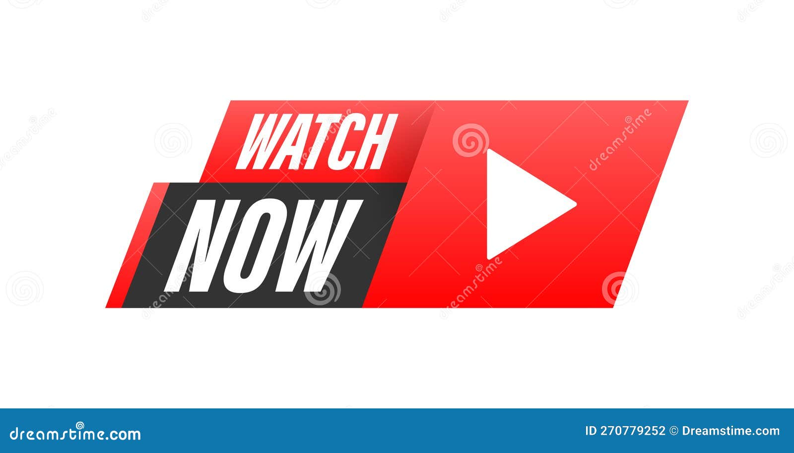Watch Now Label. Video Play Button Stock Illustration - Illustration of ...