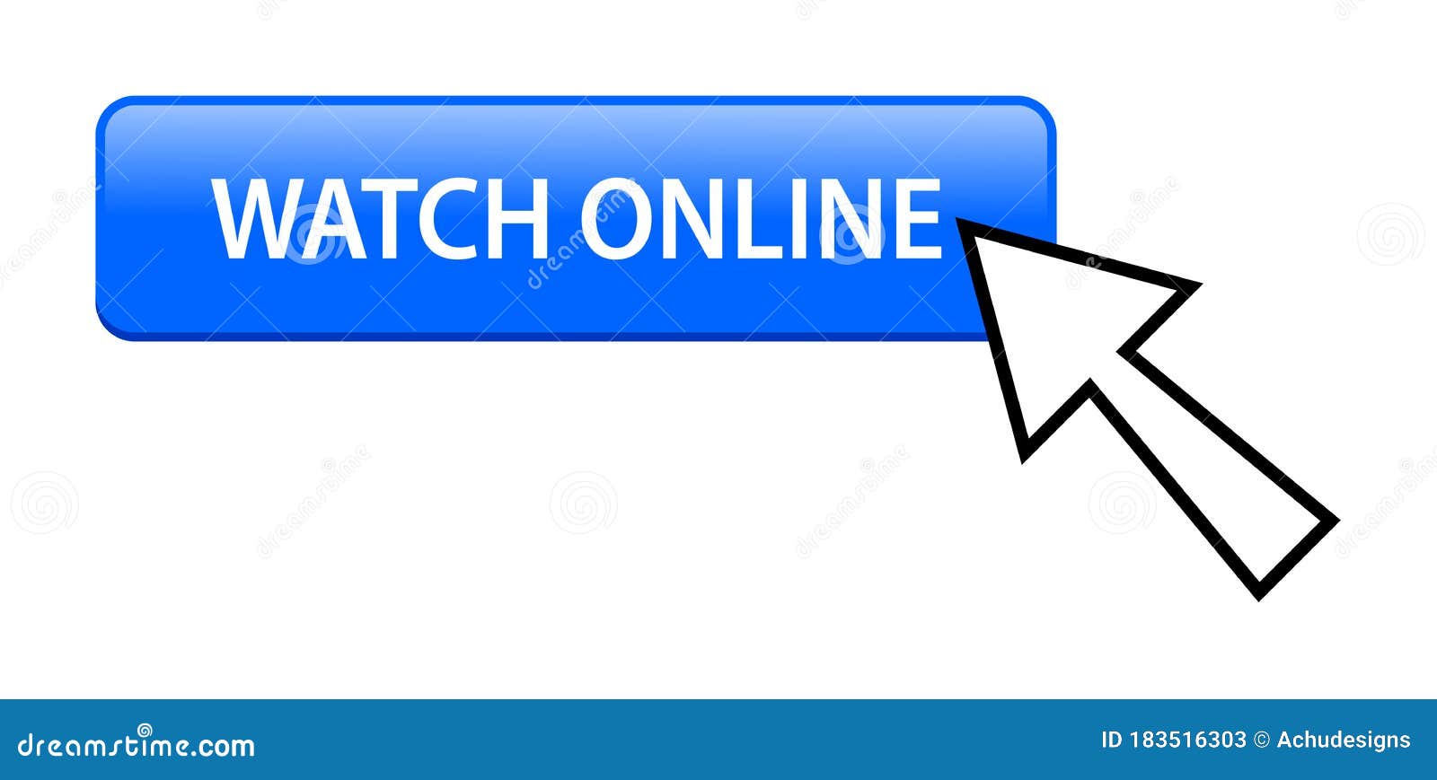 Watch online button stock vector. Illustration of element - 183516303