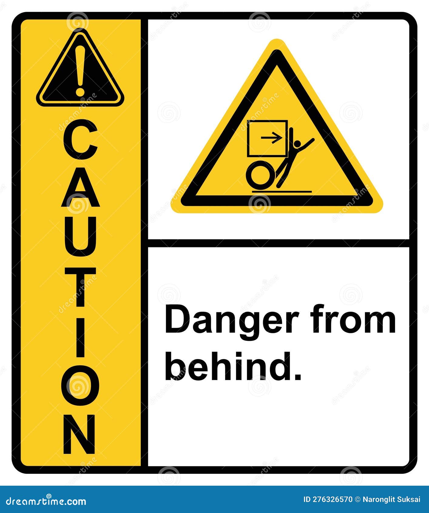Watch Out for Danger from Behind.label Caution Stock Vector ...