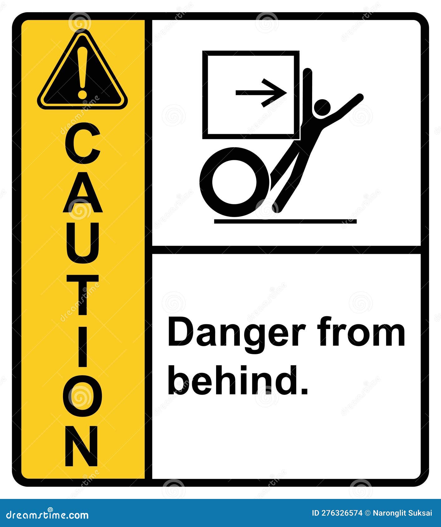 Watch Out for Danger from Behind.label Caution Stock Vector ...