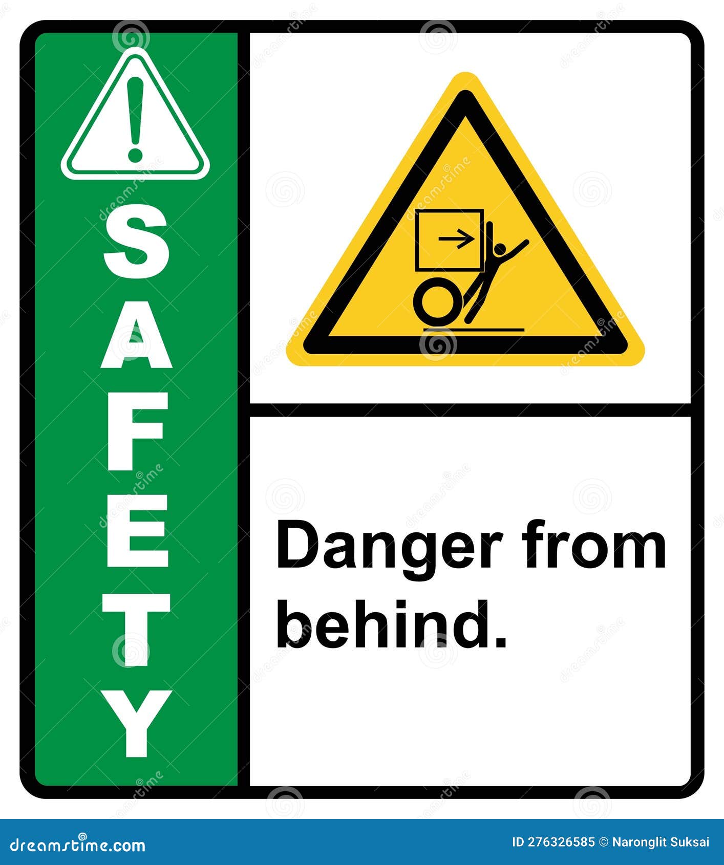 Watch Out for Danger from Behind.label Safety Stock Vector ...
