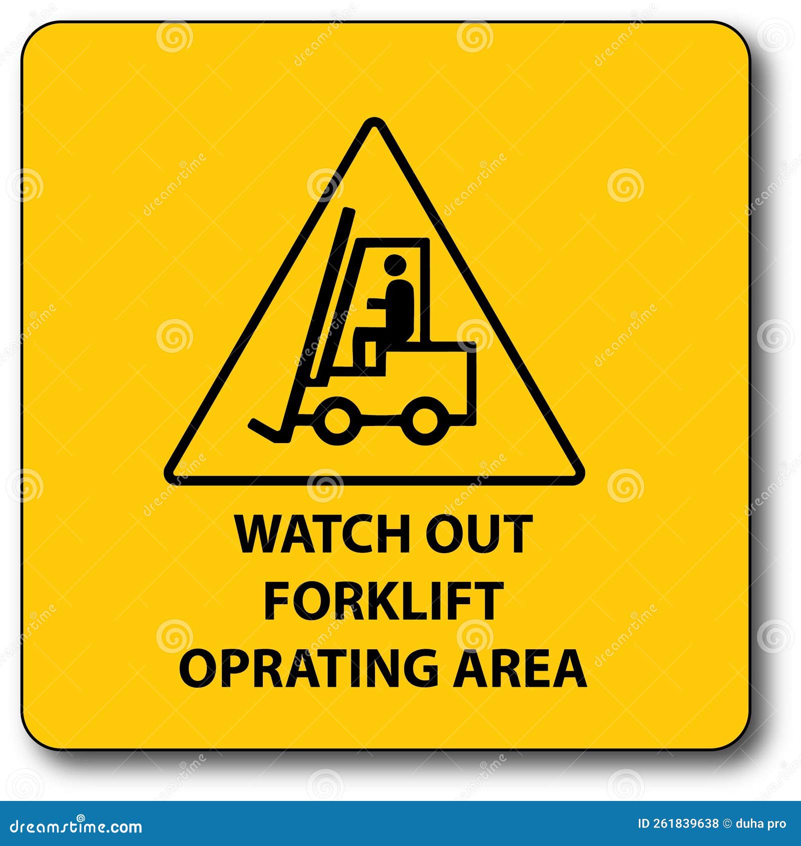 Forklift Operating Area Sign Vector Illustration | CartoonDealer.com ...