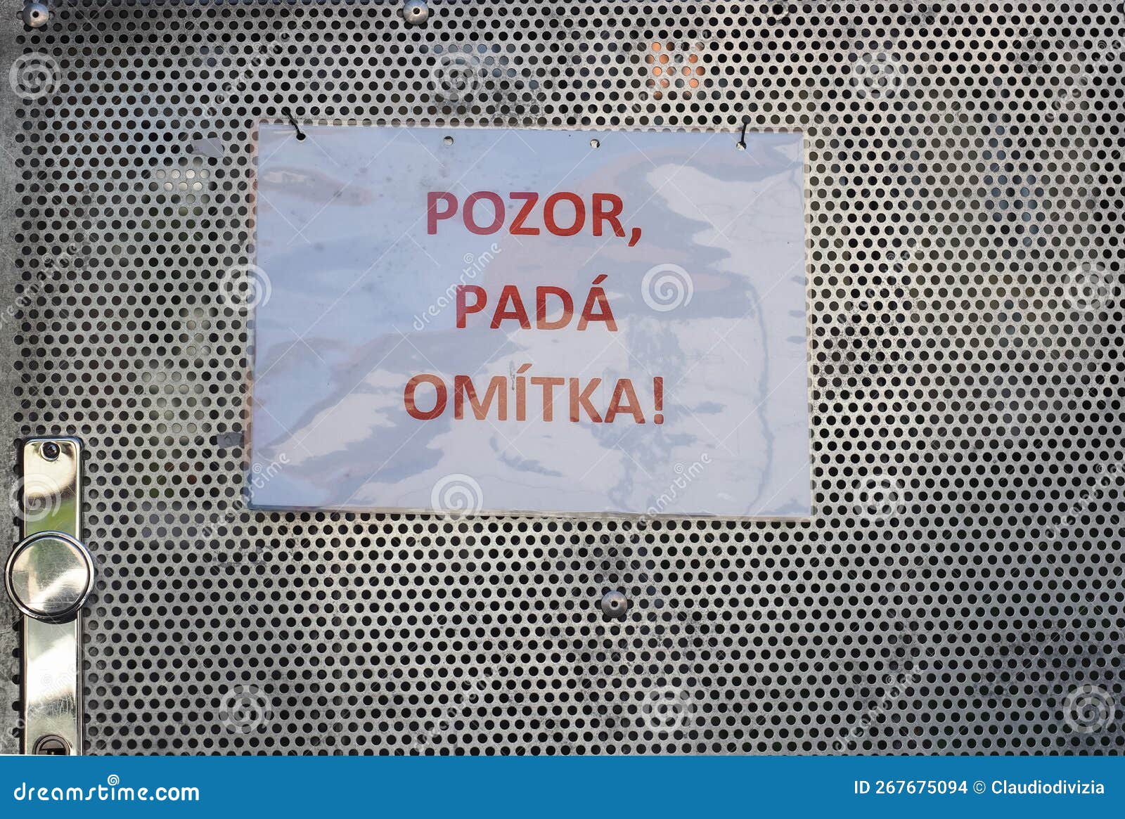 Watch Out, Plaster Falls Warning Sign Stock Photo - Image of warning ...