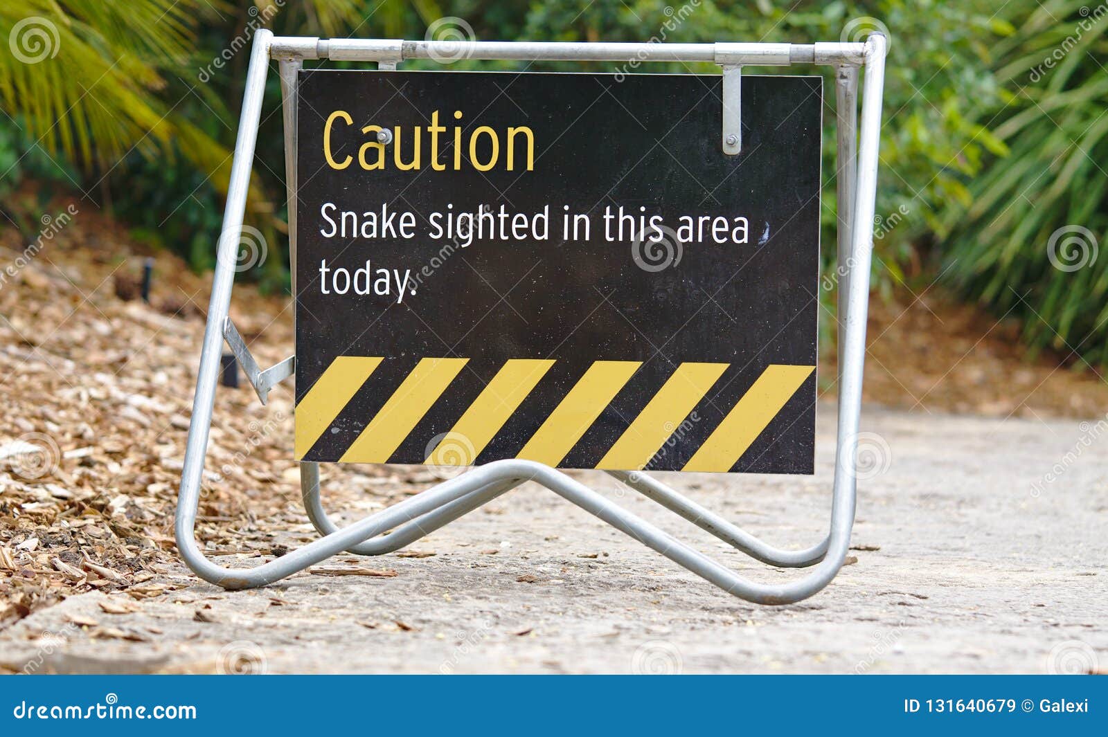 Watch Out for Snake Sign in Park Stock Image - Image of dangerous ...