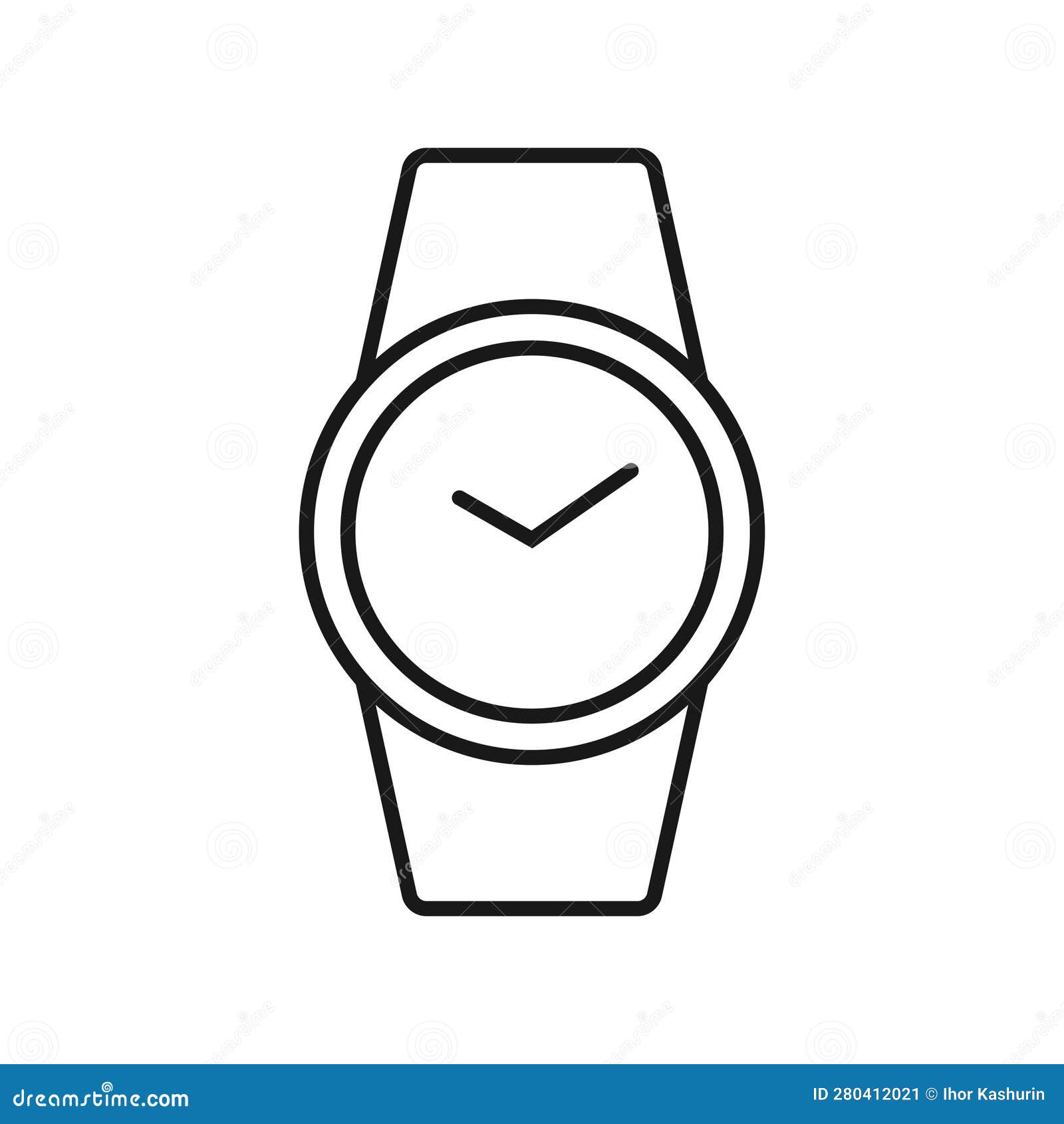 Watch Outline Icon Isolated on White Background. Stock Vector ...