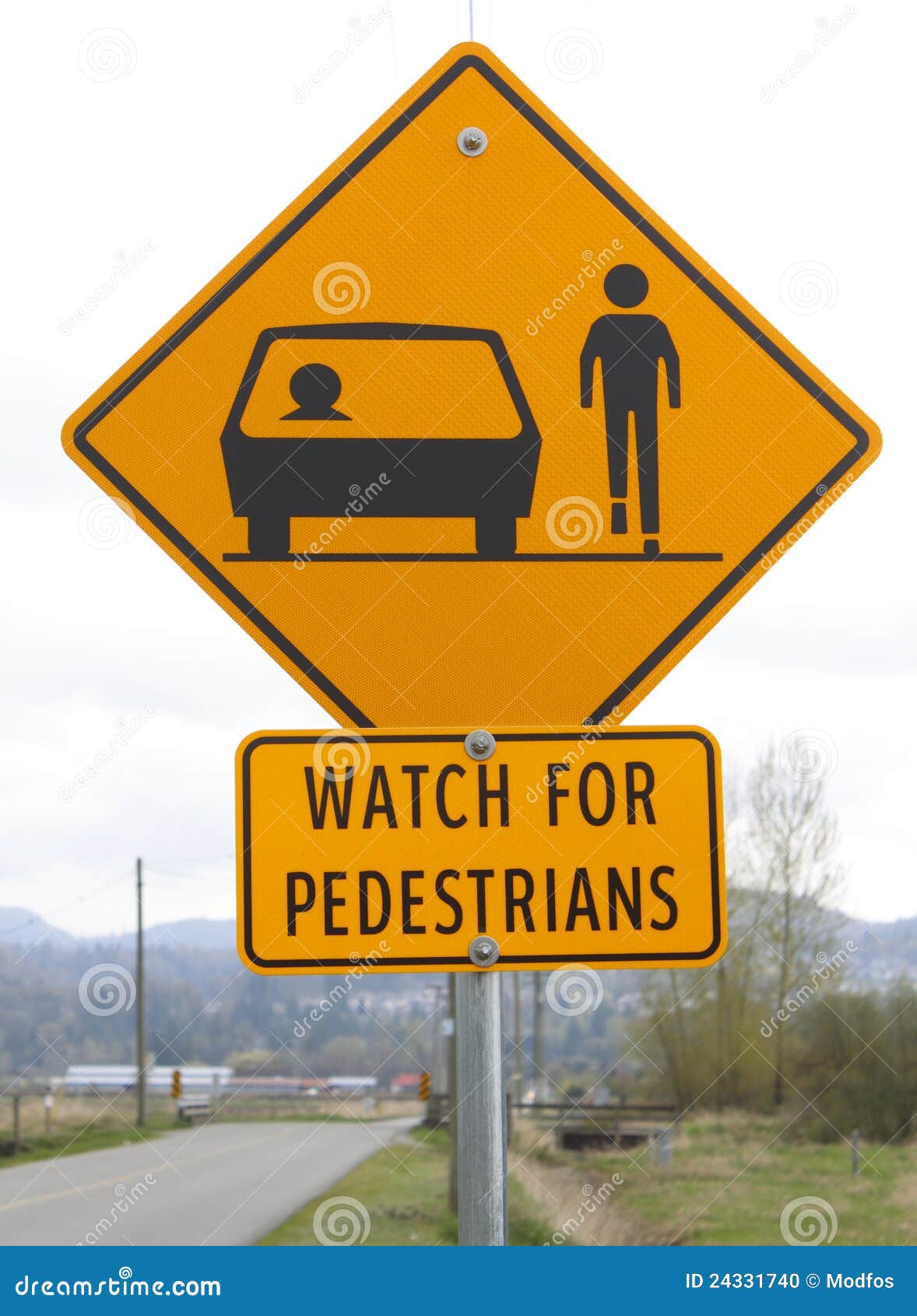 Watch for Pedestrians Signage Stock Photo - Image of caution, stop ...