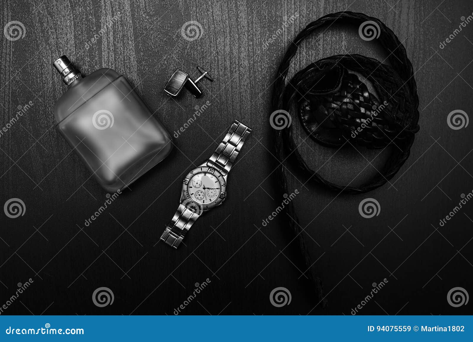 Watch with Perfume and Cuff Stock Image - Image of clothing, cologne ...