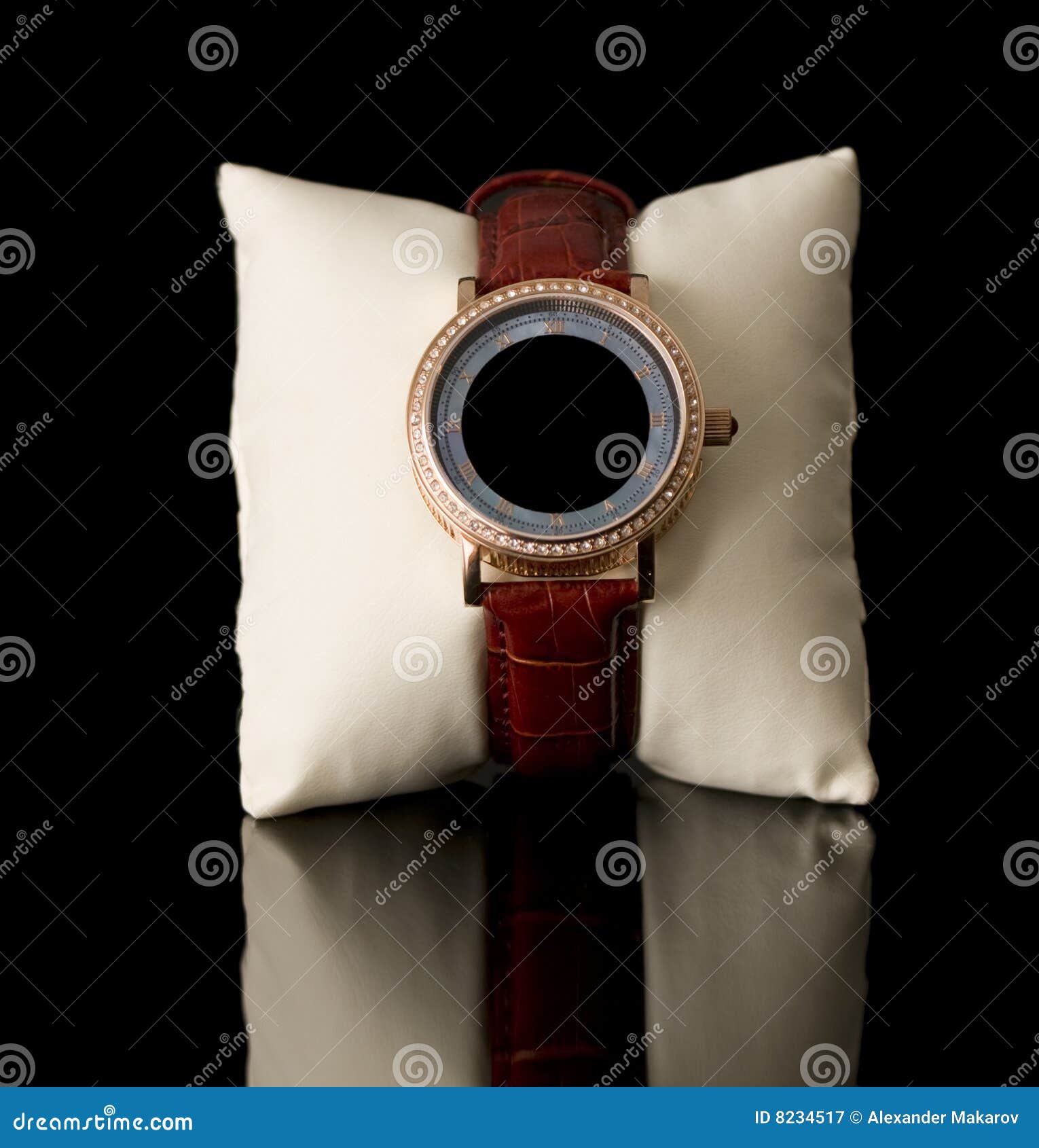 Watch on the pillow stock image. Image of ruby, semi, elegance - 8234517