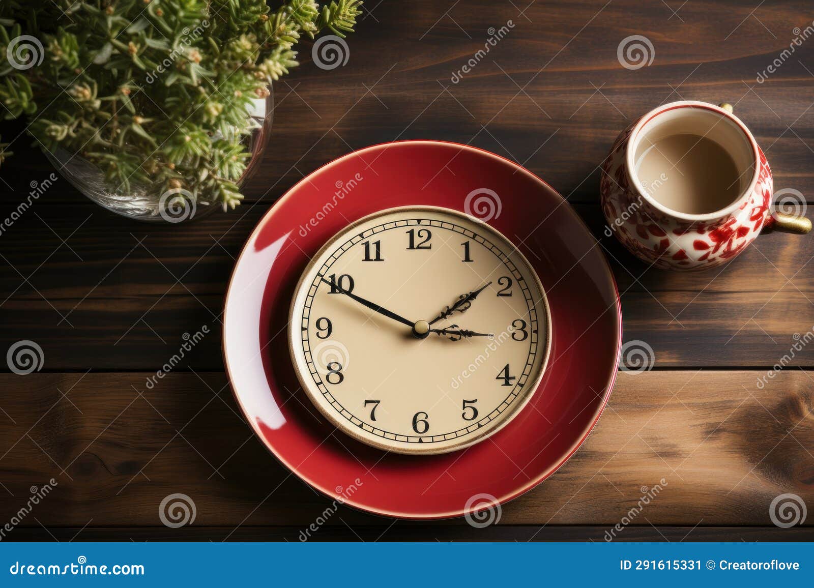 A Watch on Plate with Coffee Generative AI Stock Illustration ...