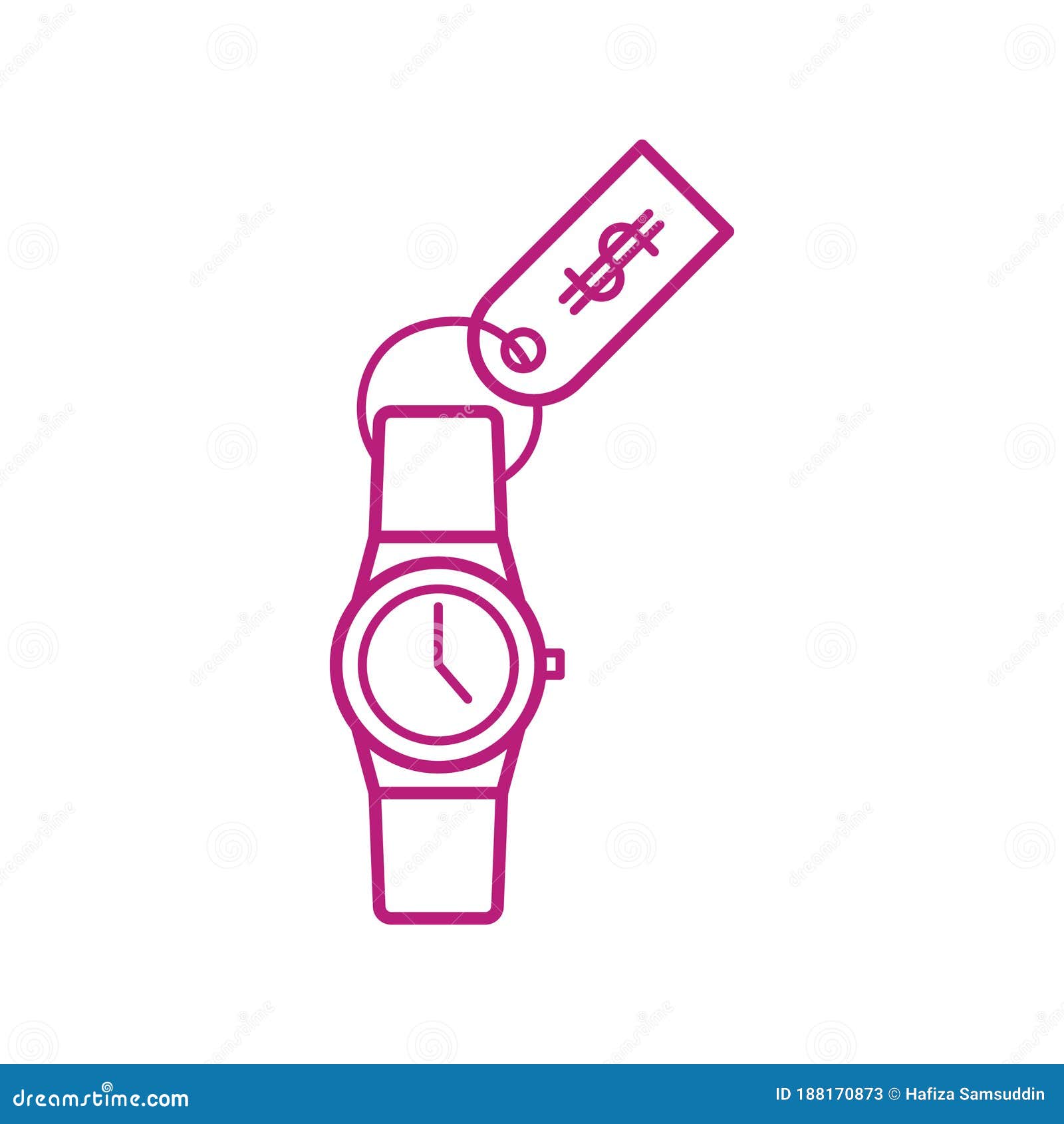 Watch with Price Tag. Vector Illustration Decorative Design Stock ...
