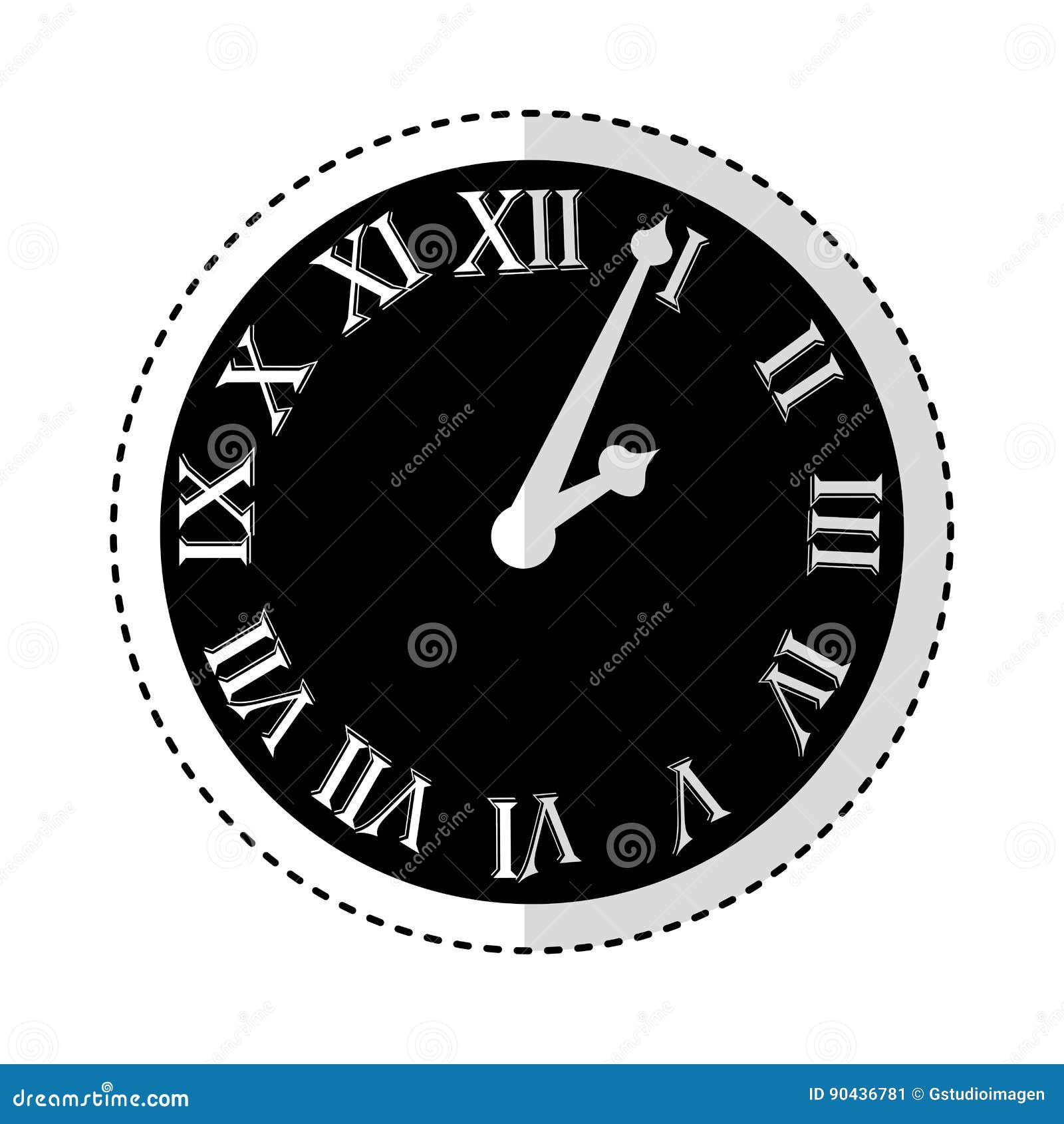 Watch with roman numbers stock vector. Illustration of modern - 90436781