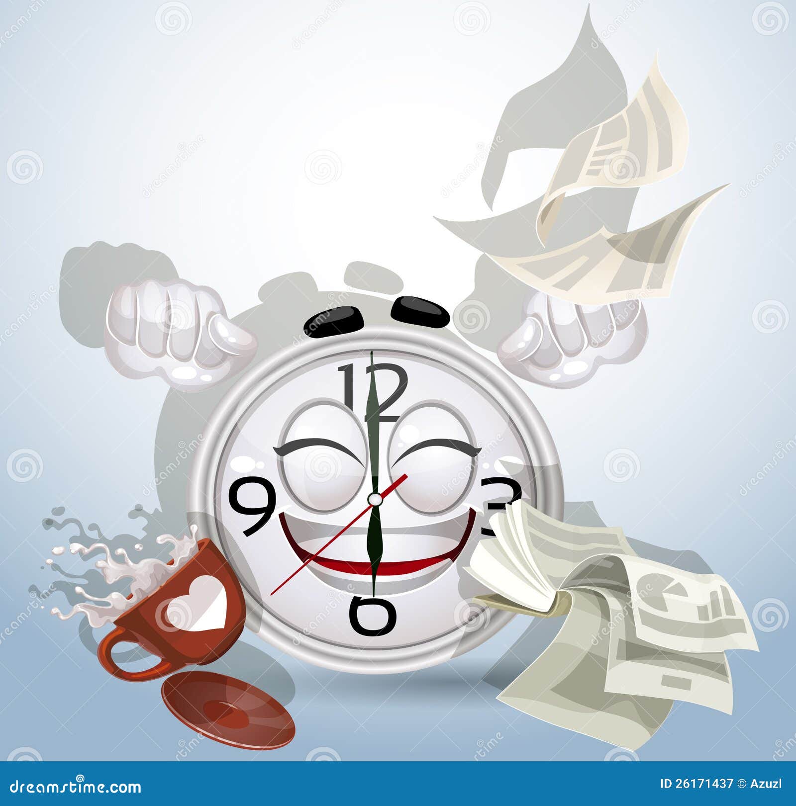 Watch Smiley Shows 18 O Clock and Go Home Stock Vector - Illustration ...