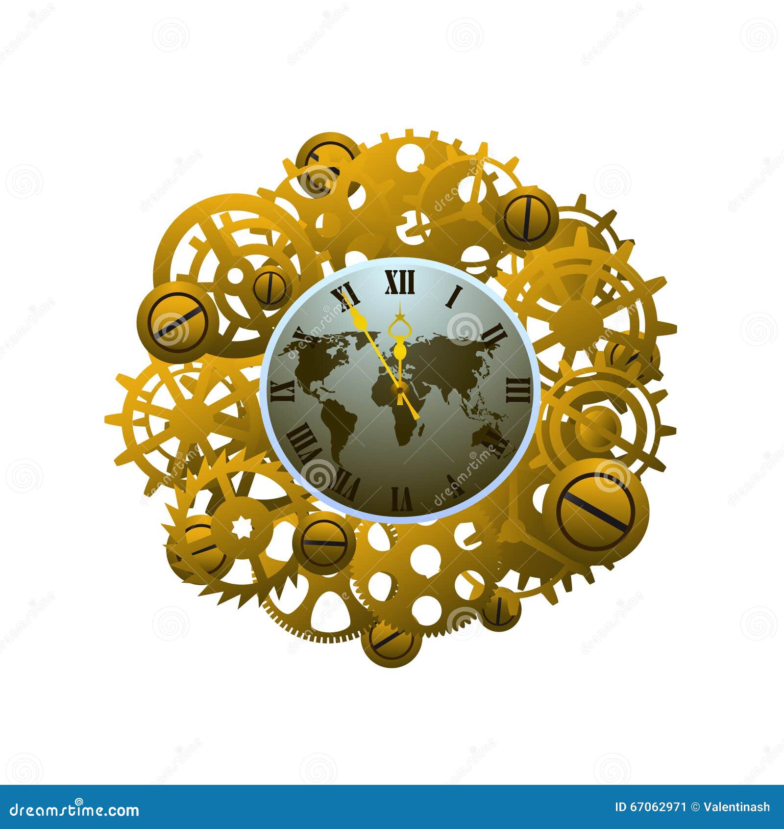 Watch Steampunk style stock vector. Illustration of clock - 67062971