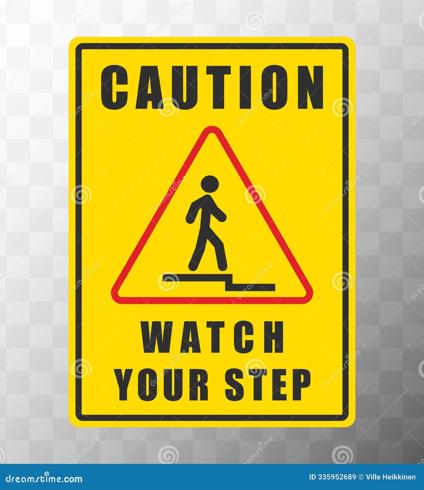 Watch Step Down Caution Icon Symbol. Stairway Warning Sign Stock ...