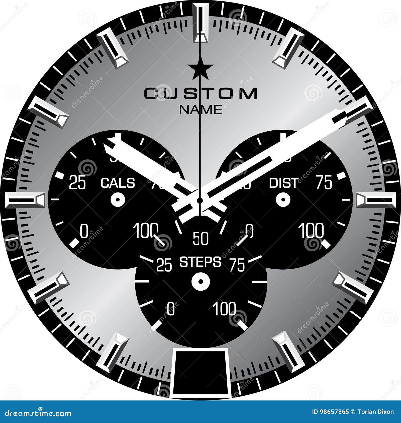 Watch Template B stock vector. Illustration of watch - 98657365