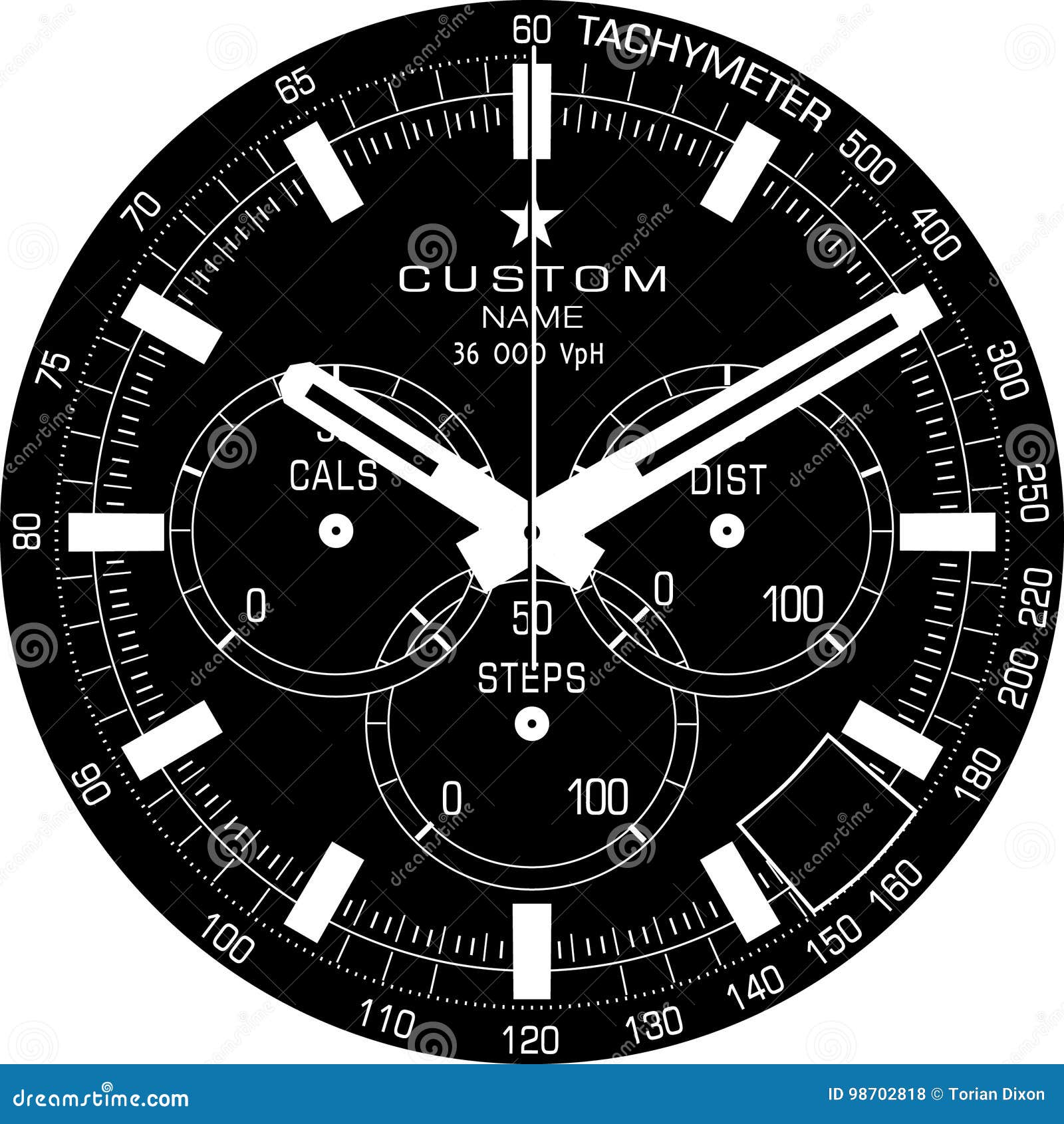 Watch Template L stock illustration. Illustration of dial - 98702818