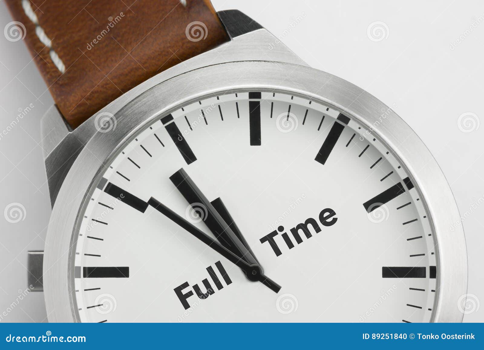 Watch with text Full Time stock photo. Image of background - 89251840