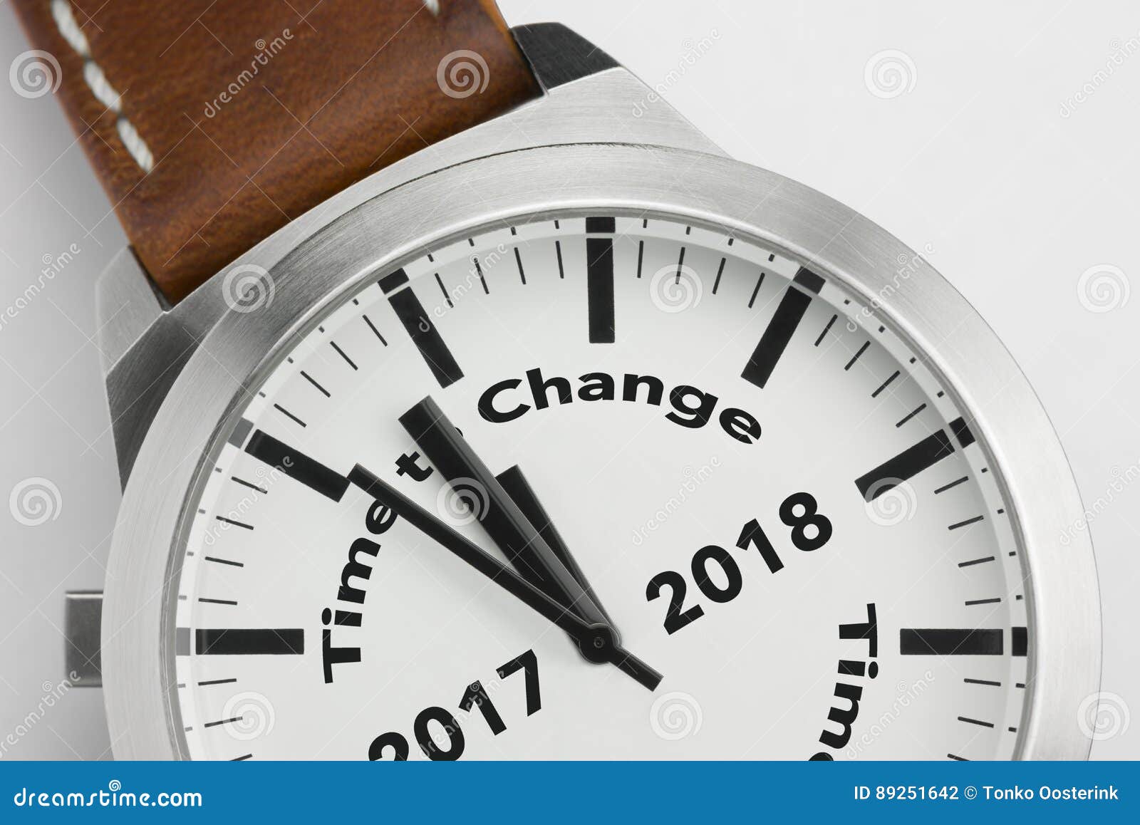 Watch with Text Time To Change 2017 2018 Stock Photo - Image of period ...