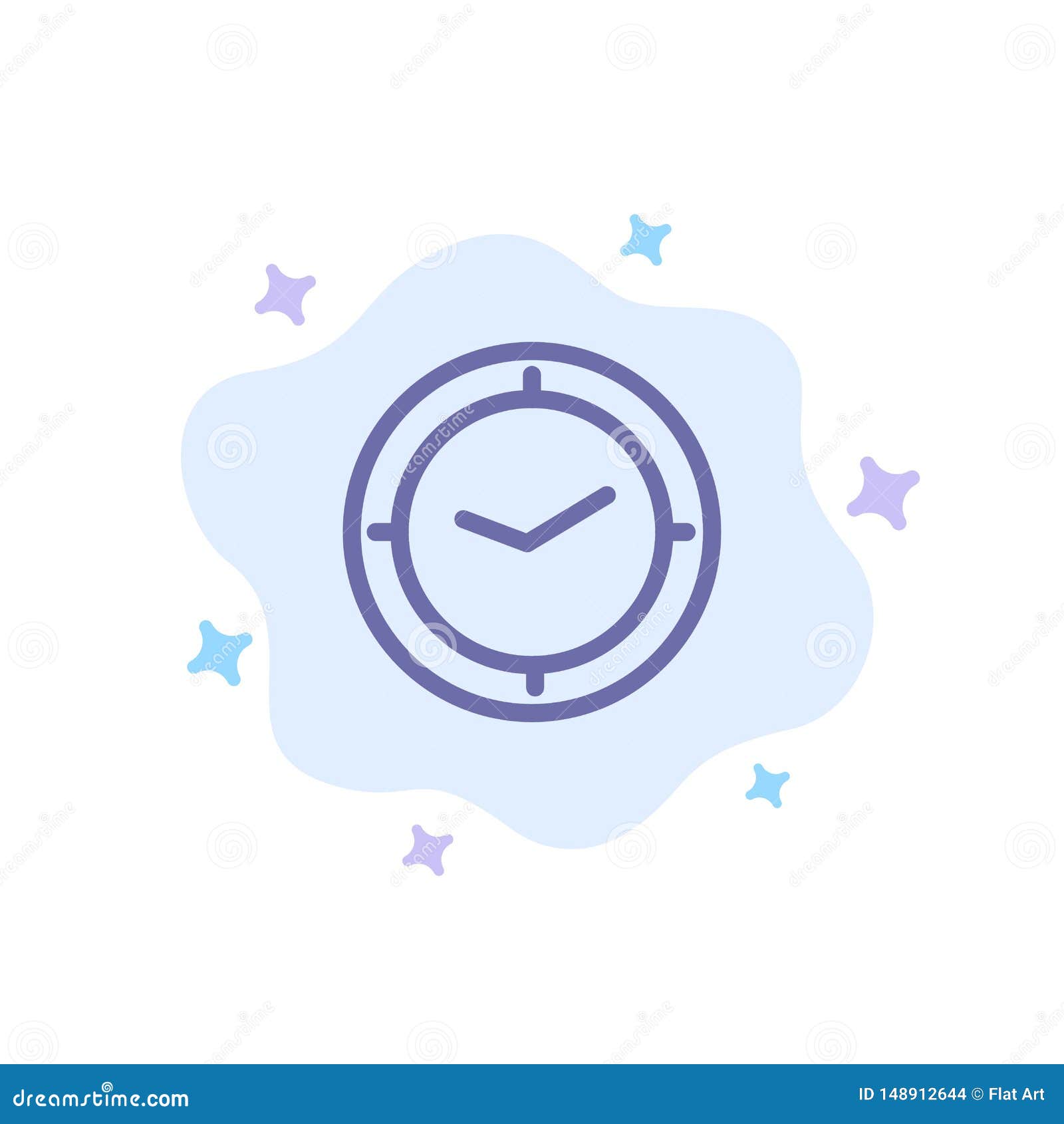 Watch, Time, Timer, Clock Blue Icon on Abstract Cloud Background Stock ...