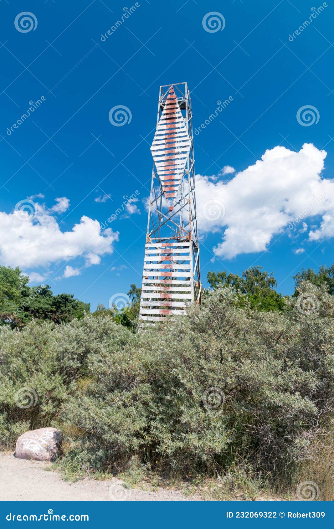 Watch Tower in the Forest on Blue Sky Editorial Photography - Image of ...