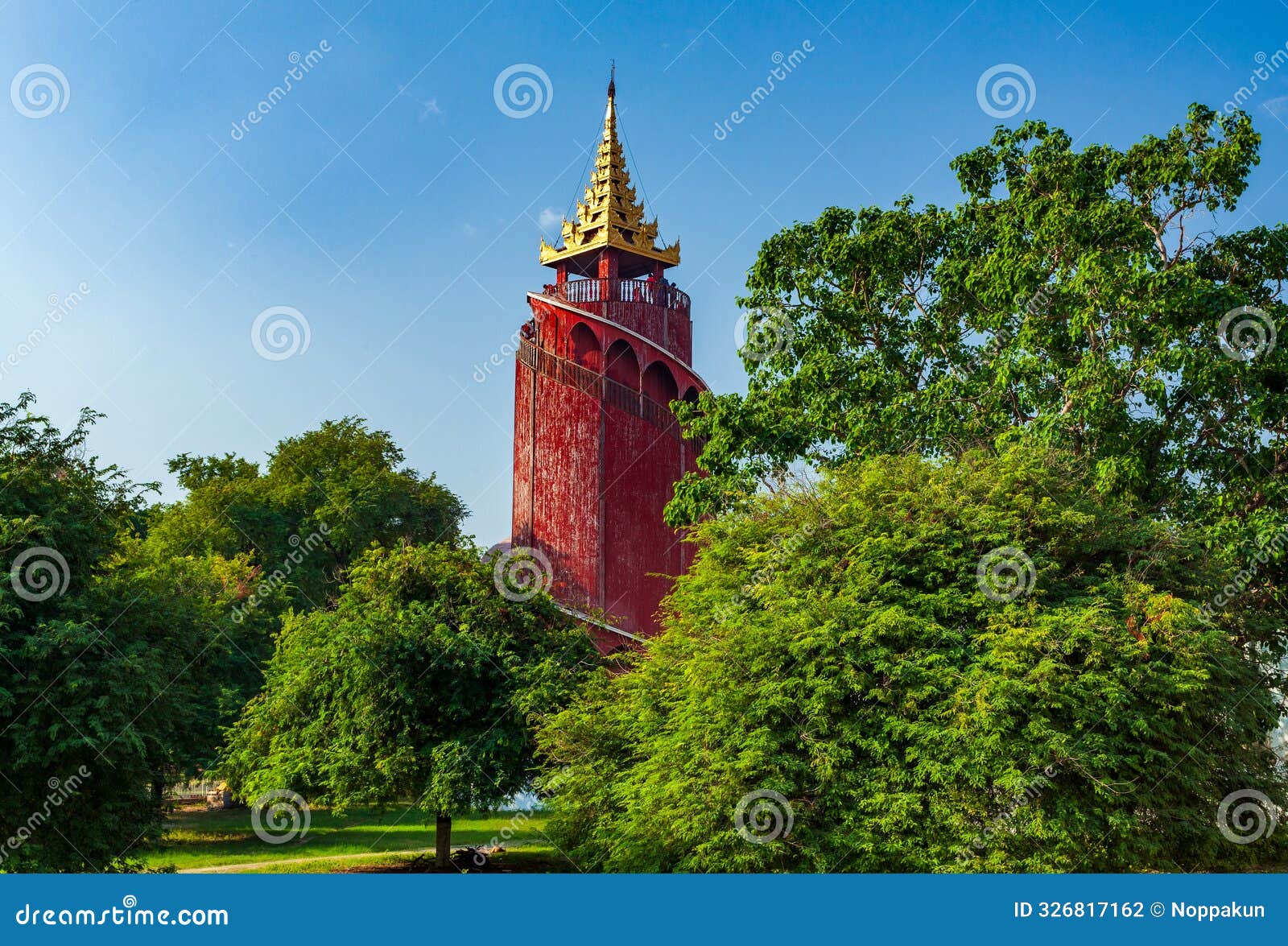 Watch Tower in Mandalay Palace, Myanmar Stock Photo - Image of majestic ...