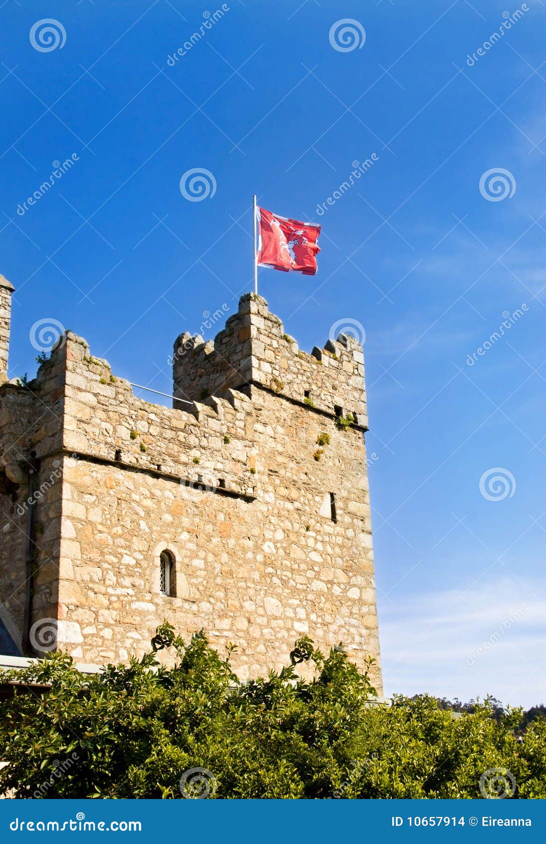 Watch Tower at Medieval Castle Stock Photo - Image of dalkey, blue ...