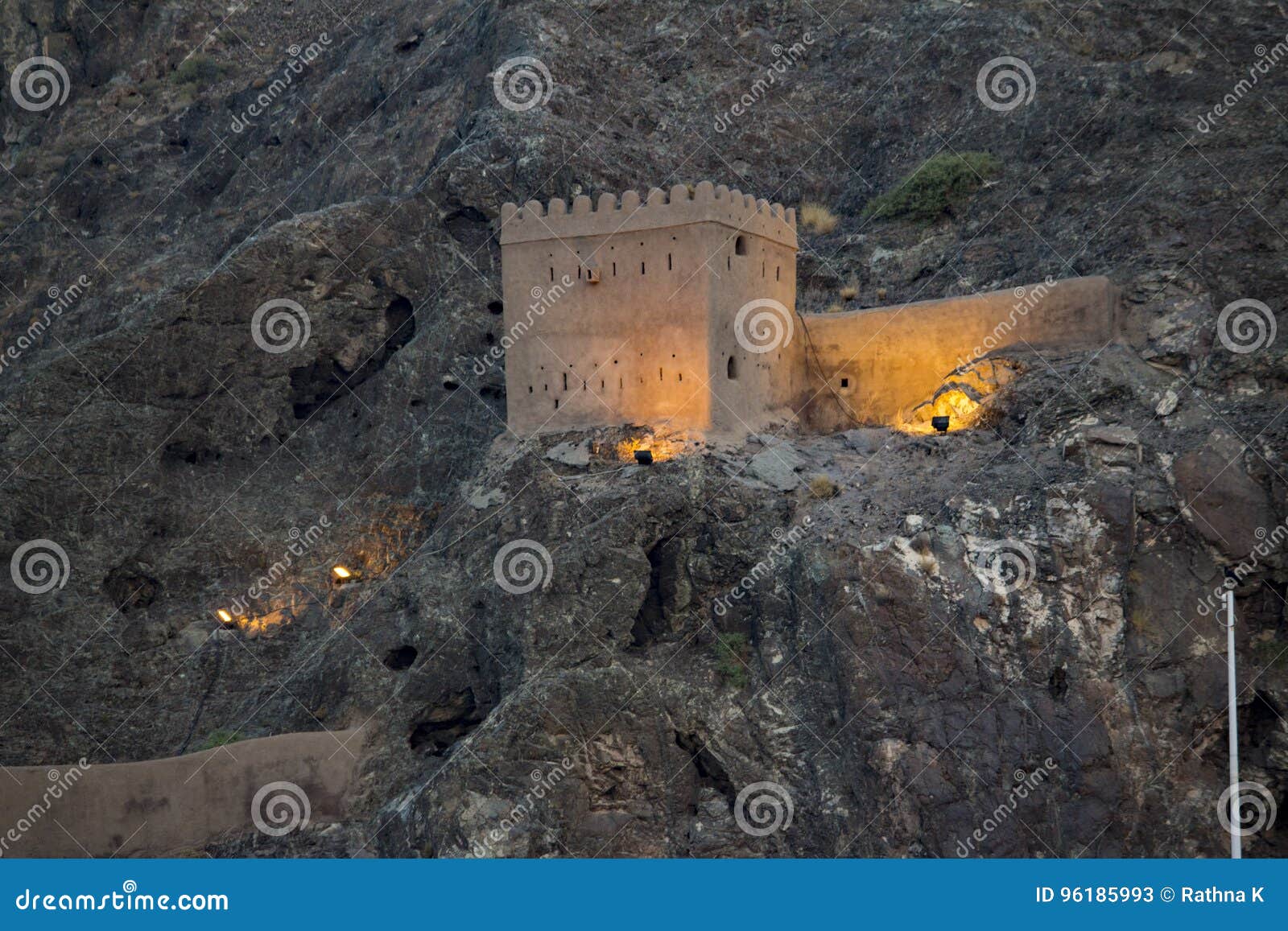 Watch Tower in Muscat Sultan Palace Stock Image - Image of water ...