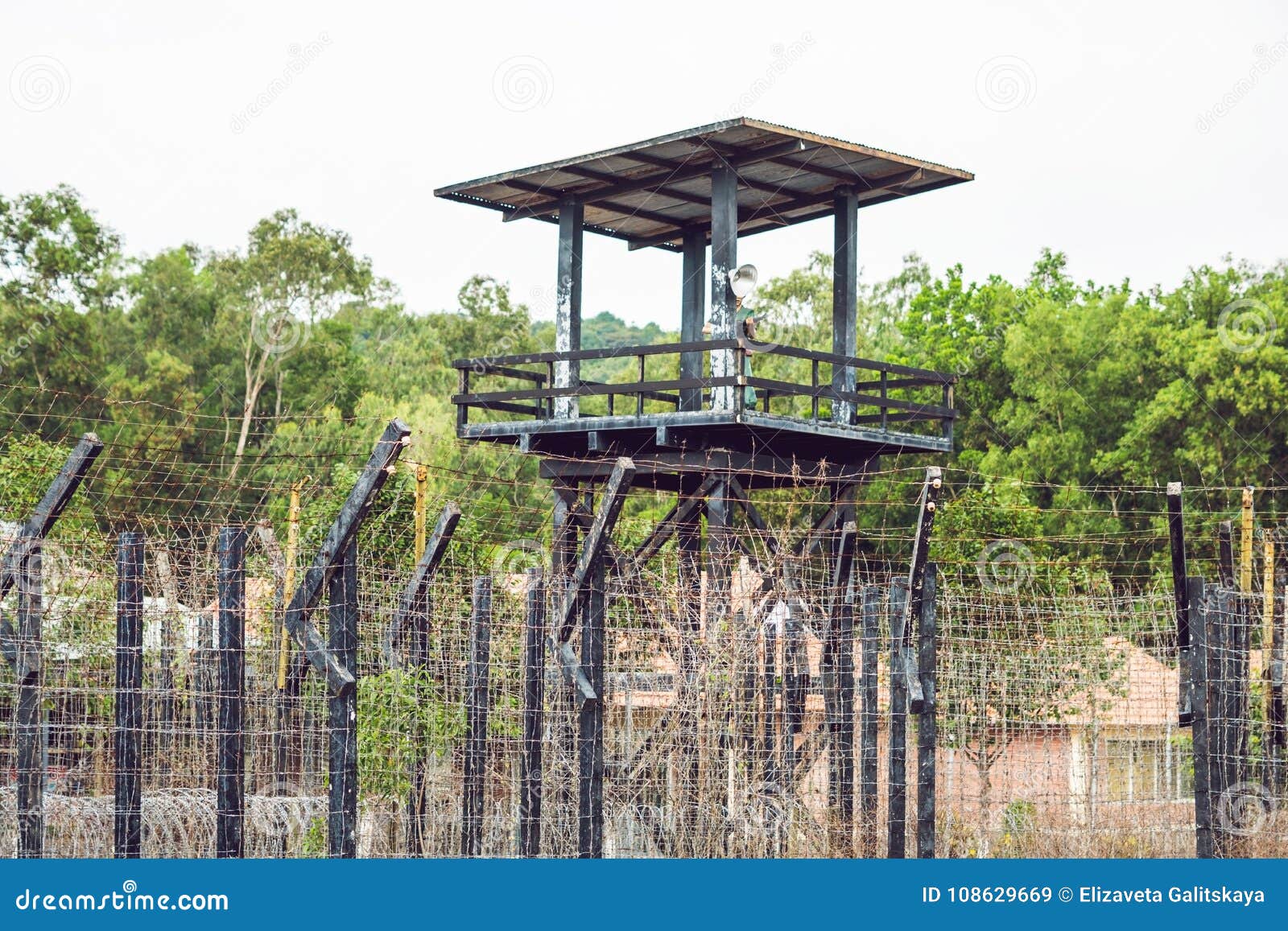 Watch Tower at the Prison in the Tropics Stock Image - Image of ...