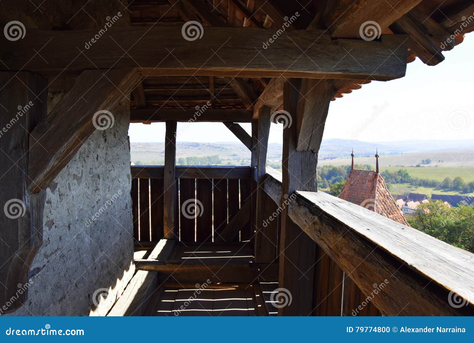 Watch tower in Romania stock photo. Image of interior - 79774800