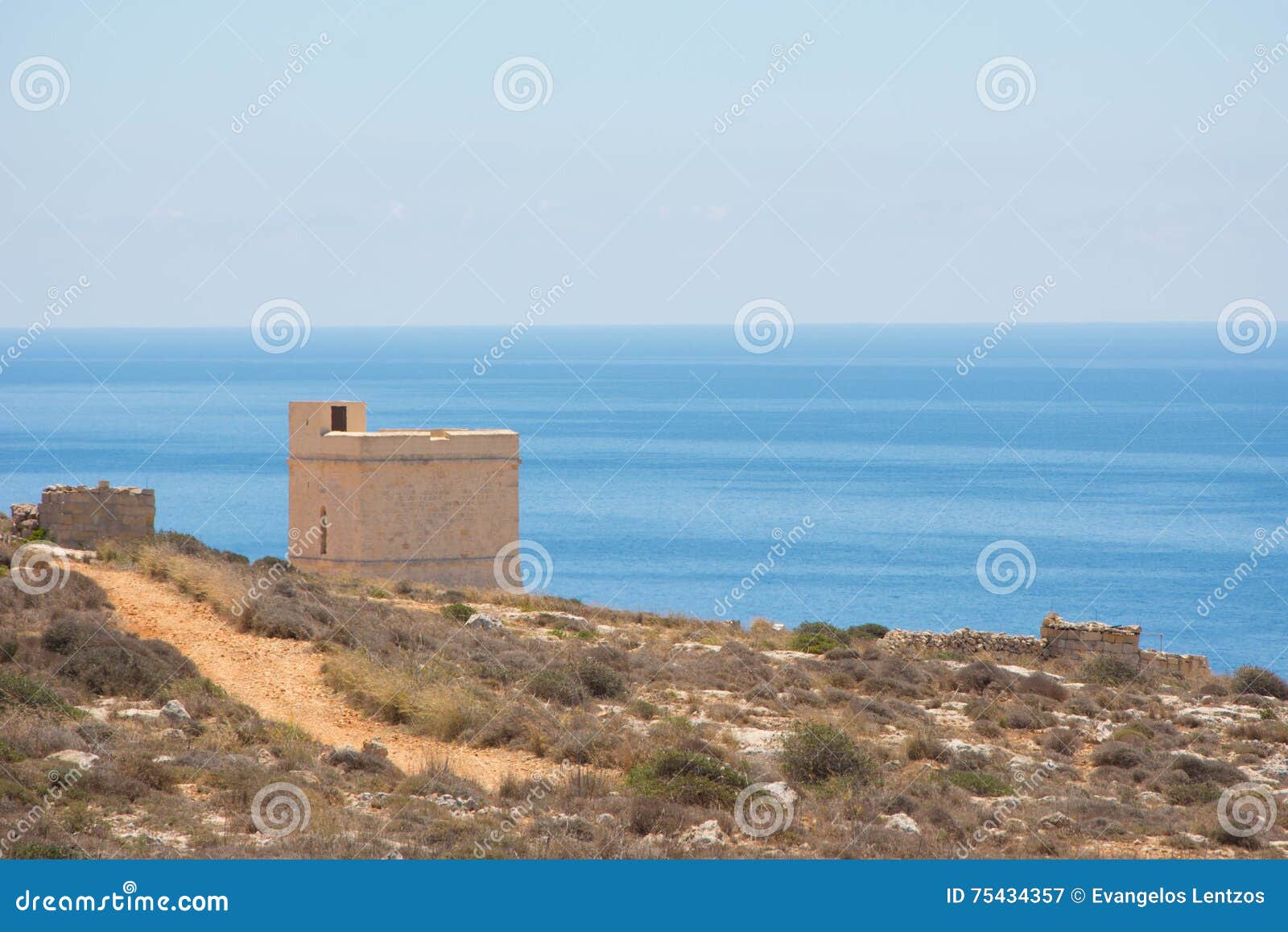 Watch tower by the sea stock image. Image of architecture - 75434357