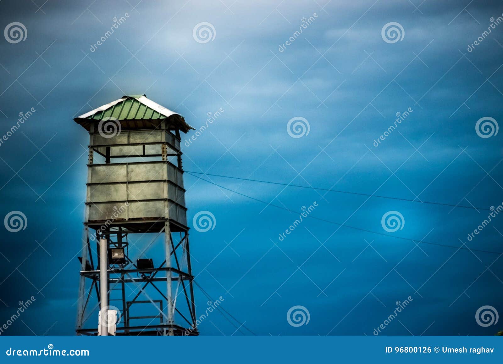 A watch tower stock photo. Image of blue, prison, jail - 96800126