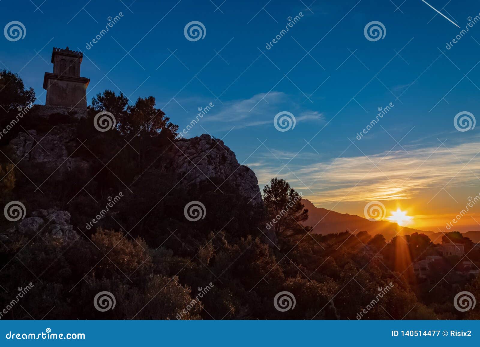 Watch tower sunset stock image. Image of nature, early - 140514477