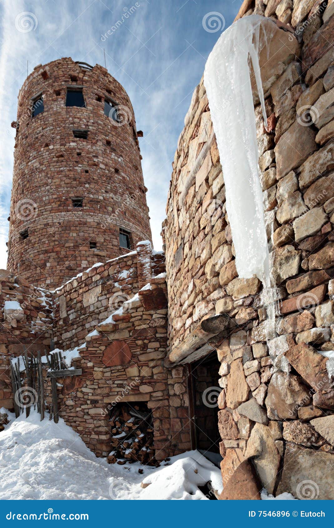 Watch Tower in Winter stock photo. Image of site, canyon - 7546896