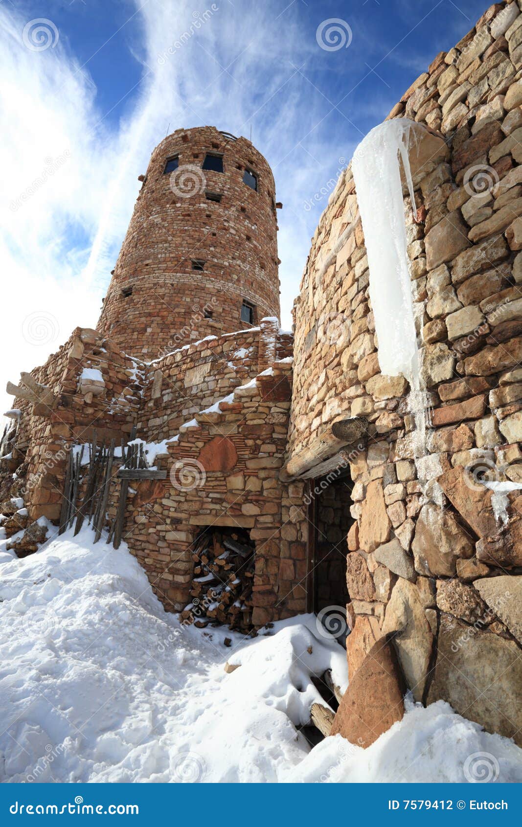Watch Tower in Winter stock photo. Image of vertical, outdoor - 7579412