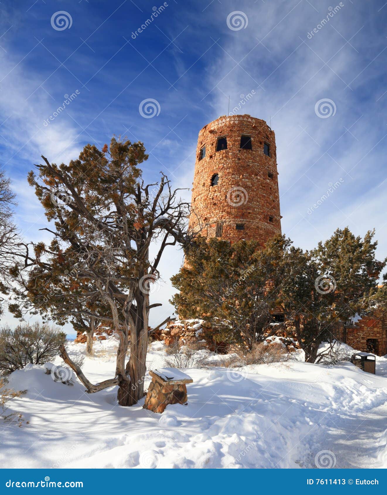 Watch Tower in Winter stock image. Image of touristy, travel - 7611413