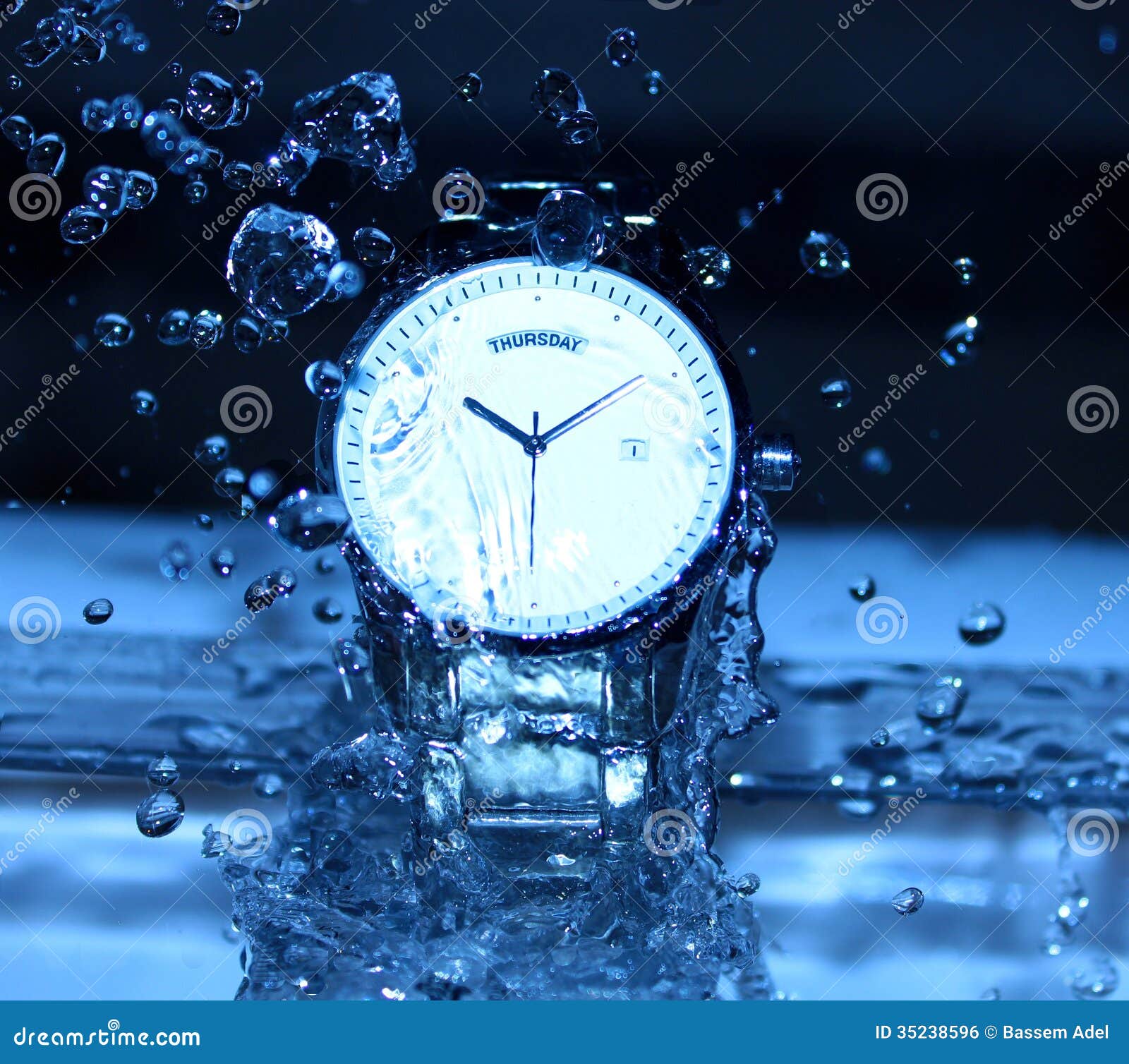 Watch Under Watershower stock photo. Image of bubbles - 35238596