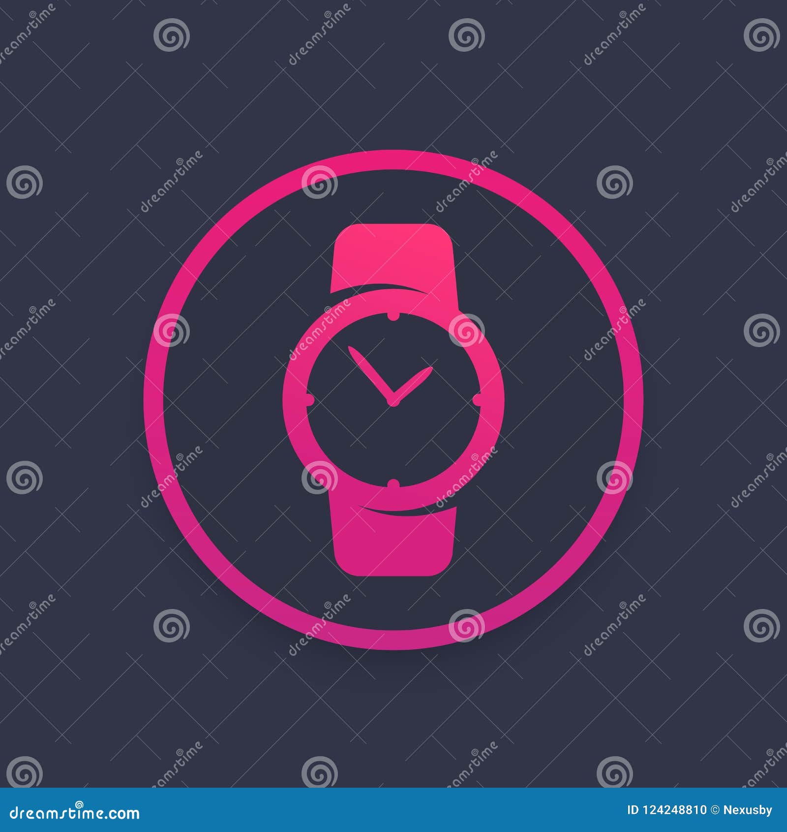 Watch Vector Icon in Circle Stock Vector - Illustration of minute, tool ...