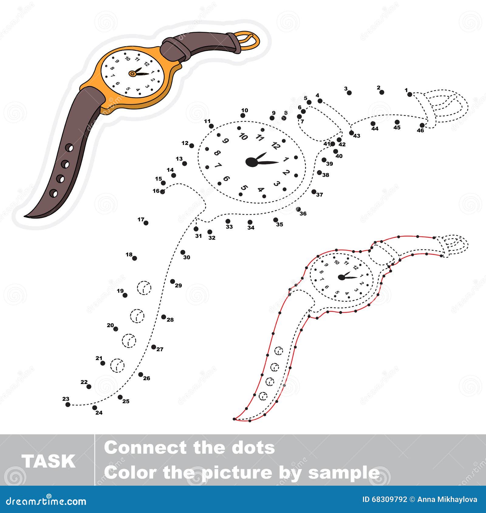 Watch. Vector Numbers Game. Stock Illustration - Illustration of logic ...