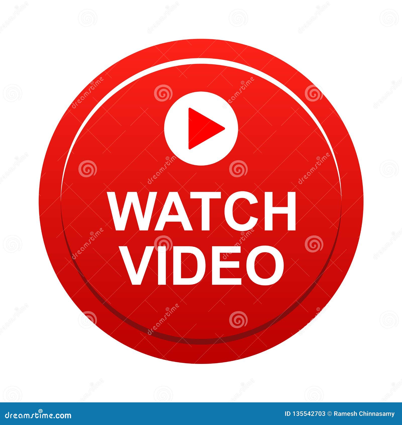 Watch video button stock vector. Illustration of download - 135542703