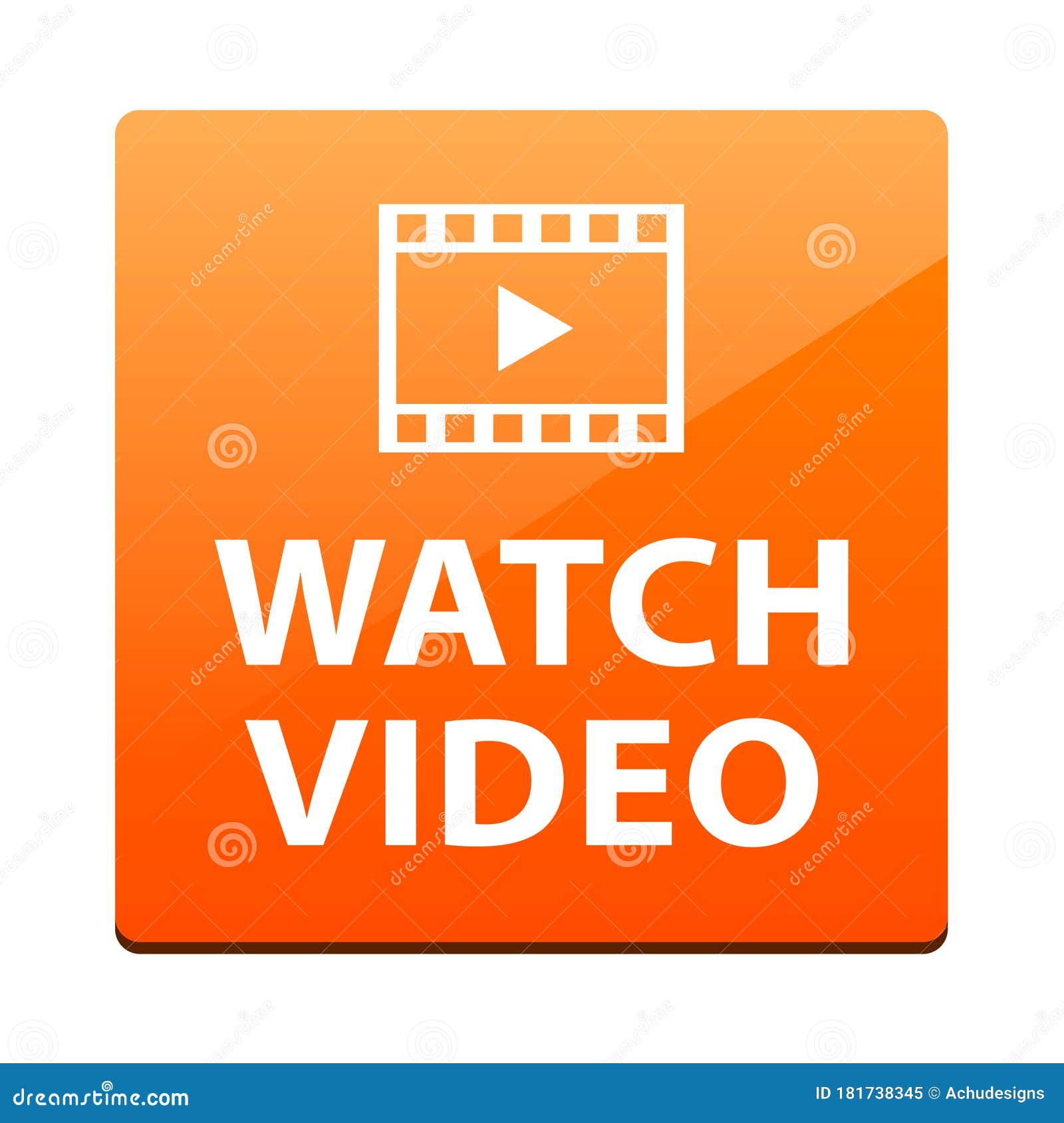 Watch video button stock vector. Illustration of graphics - 181738345